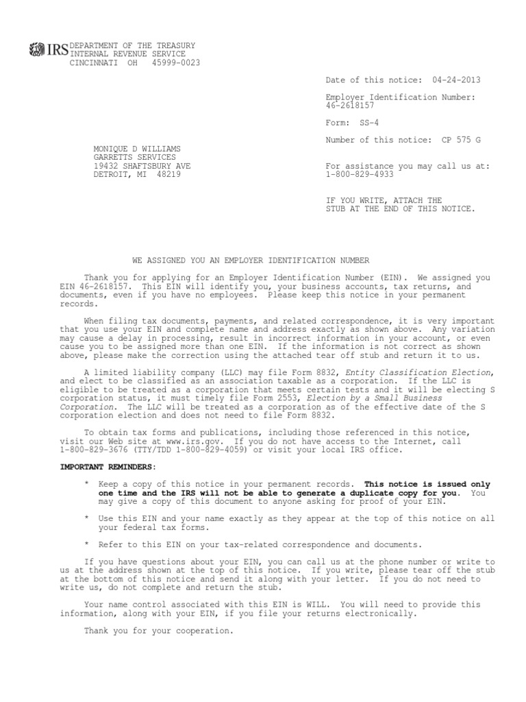 Business EIN | Irs Tax Forms | Limited Liability Company