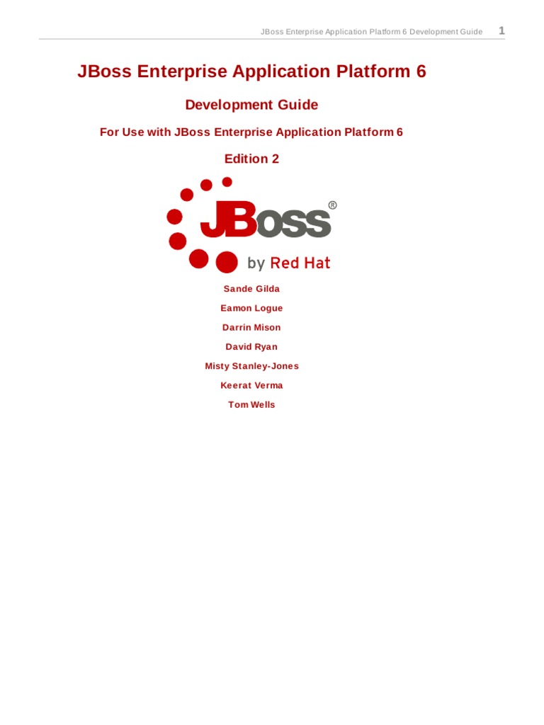 JBoss Enterprise Application Platform 6 Development Guide en US | PDF | Enterprise Java Beans ...