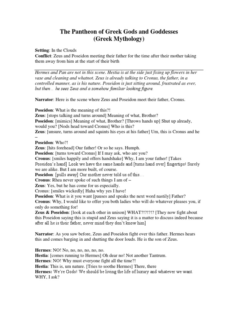 The Pantheon of Greek Gods and Goddesses | PDF | Zeus | Greek Mythology