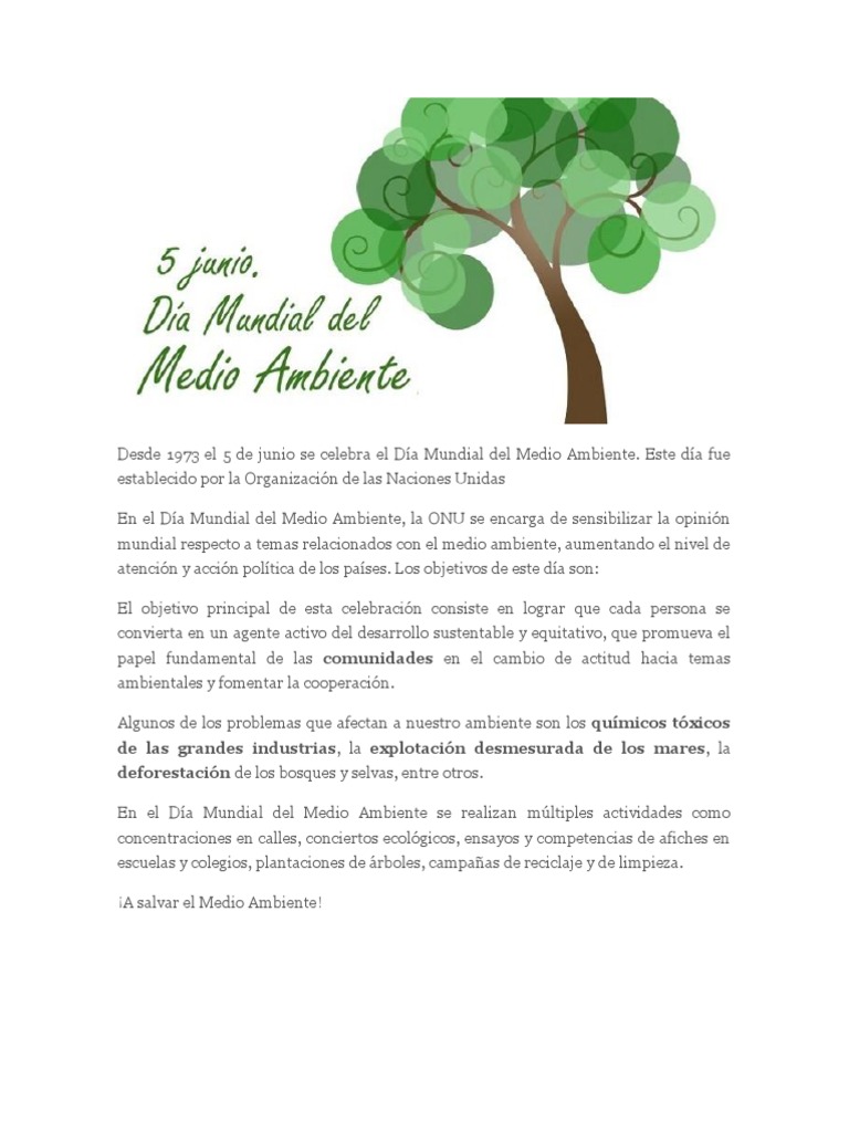 Dia Mundial Del Medio Ambiente | PDF | Tecnología