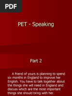 PET (Preliminary English Test) Speaking Exam | PDF | Wellness | Lifestyle