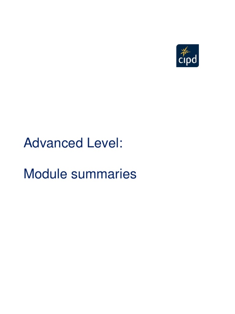 Module Summaries Advanced Level | PDF | Evaluation | Strategic Management