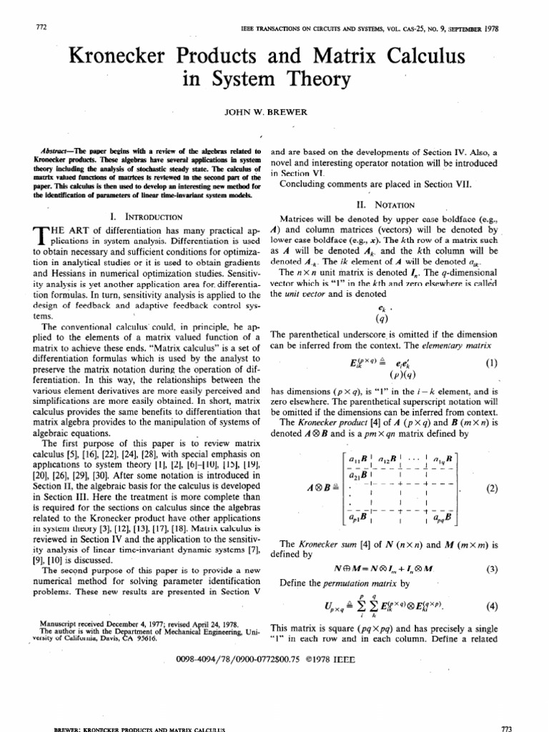 Kronecker Product | PDF | Matrix (Mathematics) | Eigenvalues And ... Kronecker Product | PDF | Matrix (Mathematics) | Eigenvalues And ...