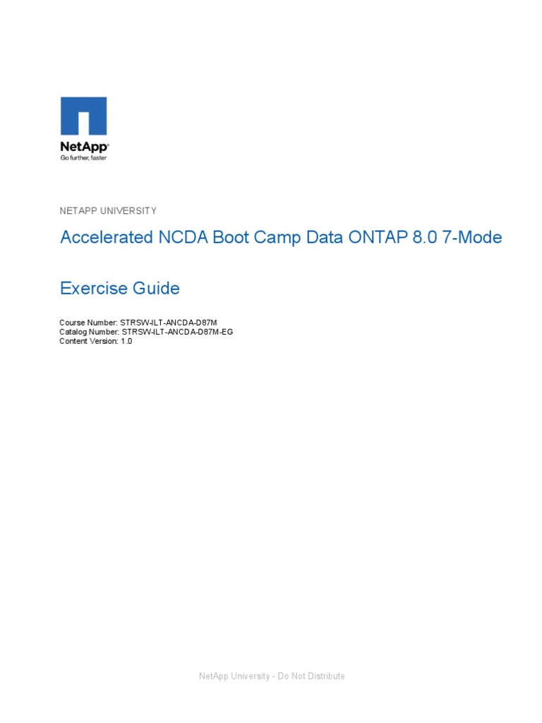 NetApp NCDA Exercise Guide | PDF | Remote Desktop Services | Superuser