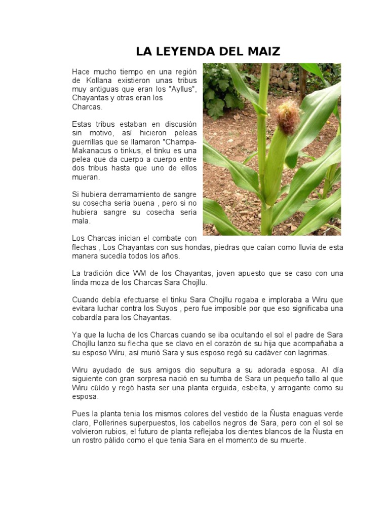 La Leyenda Del Maiz | PDF