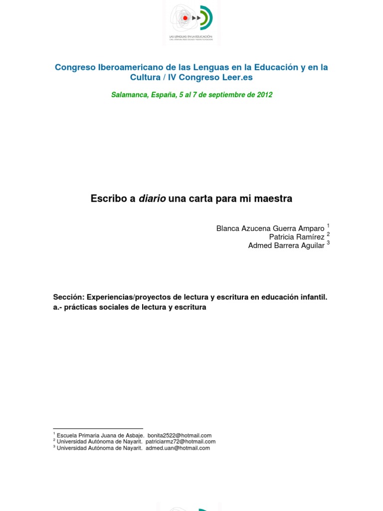 Cartas de alumnos a su maestra | PDF | Educación primaria | Lectura ...