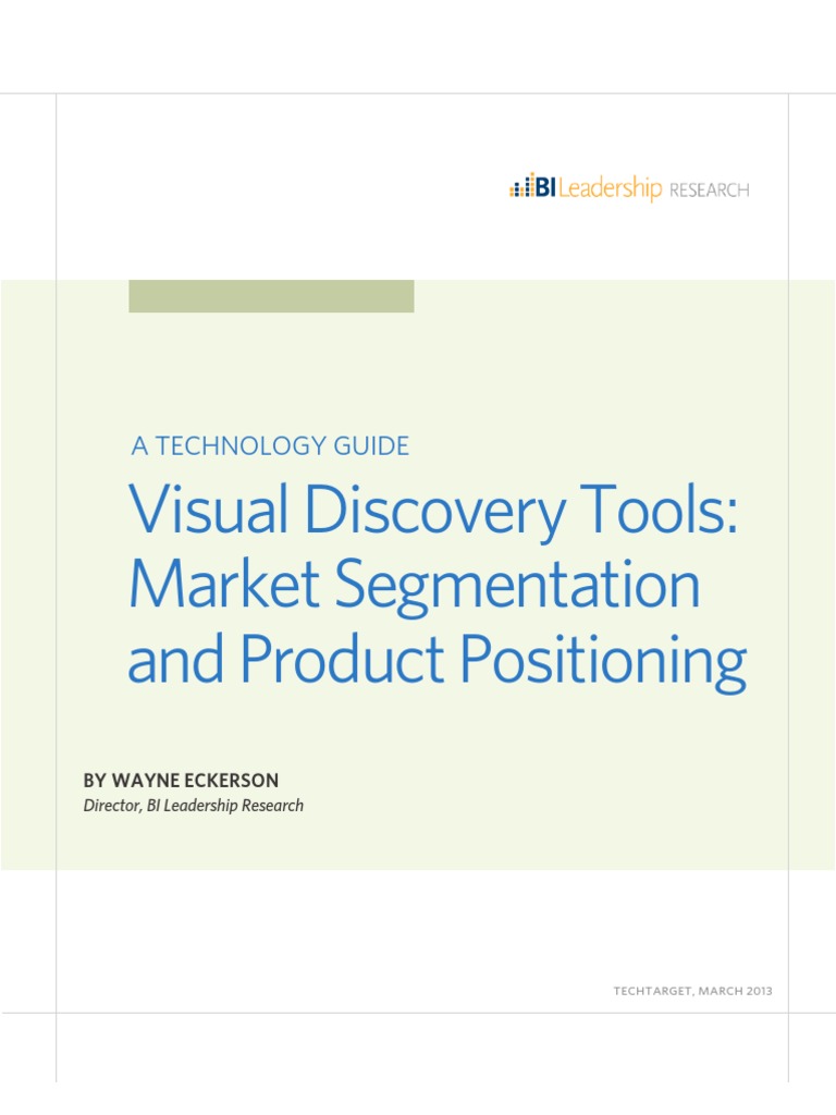Visual Discovery Tools: Market Segmentation and Product Positioning ...