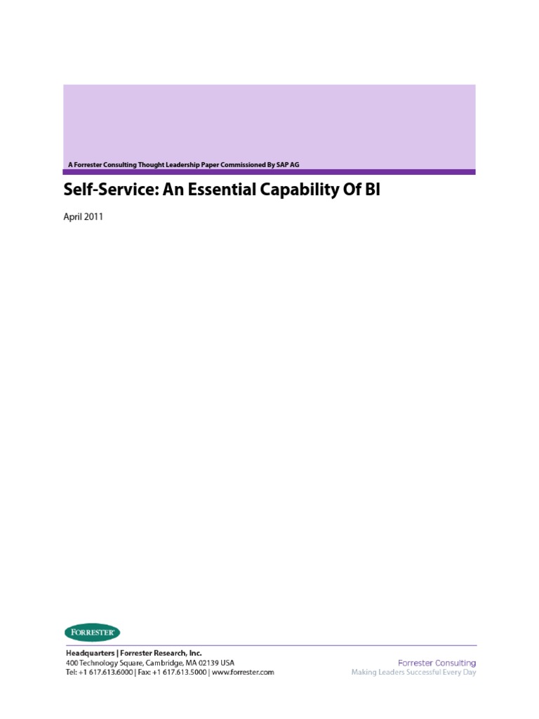 Self-Service An Essential Capability of BI - FINAL Updated | PDF ...