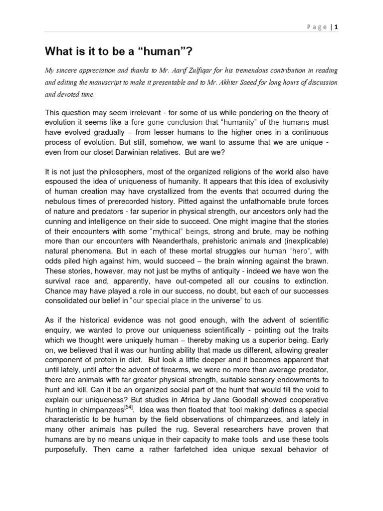 What Is It To Be A "Human" | PDF | Imagination | Consciousness