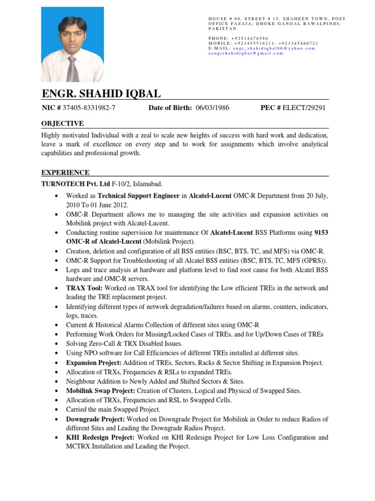 Engr Shahid CV | PDF | Simulation | Telecommunications Engr Shahid CV | PDF | Simulation | Telecommunications