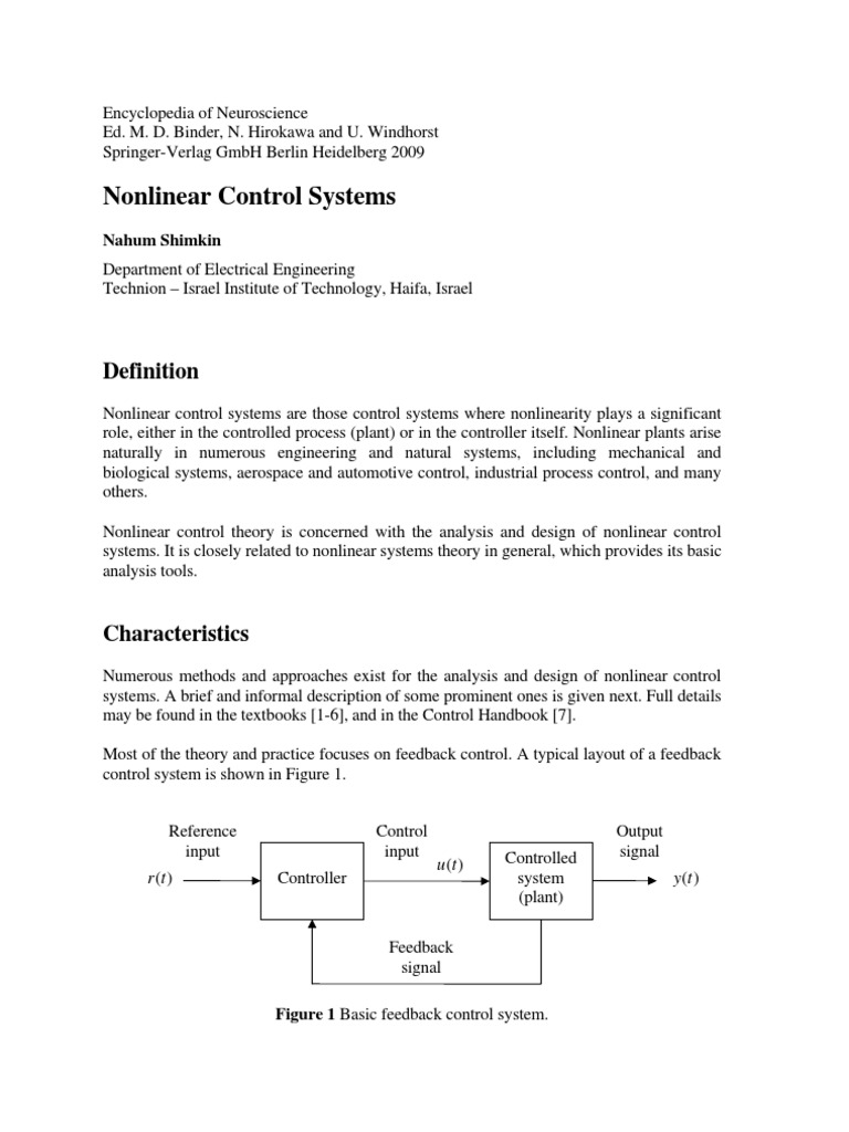 Nonlinear Control Systems - A Brief Introduction | PDF