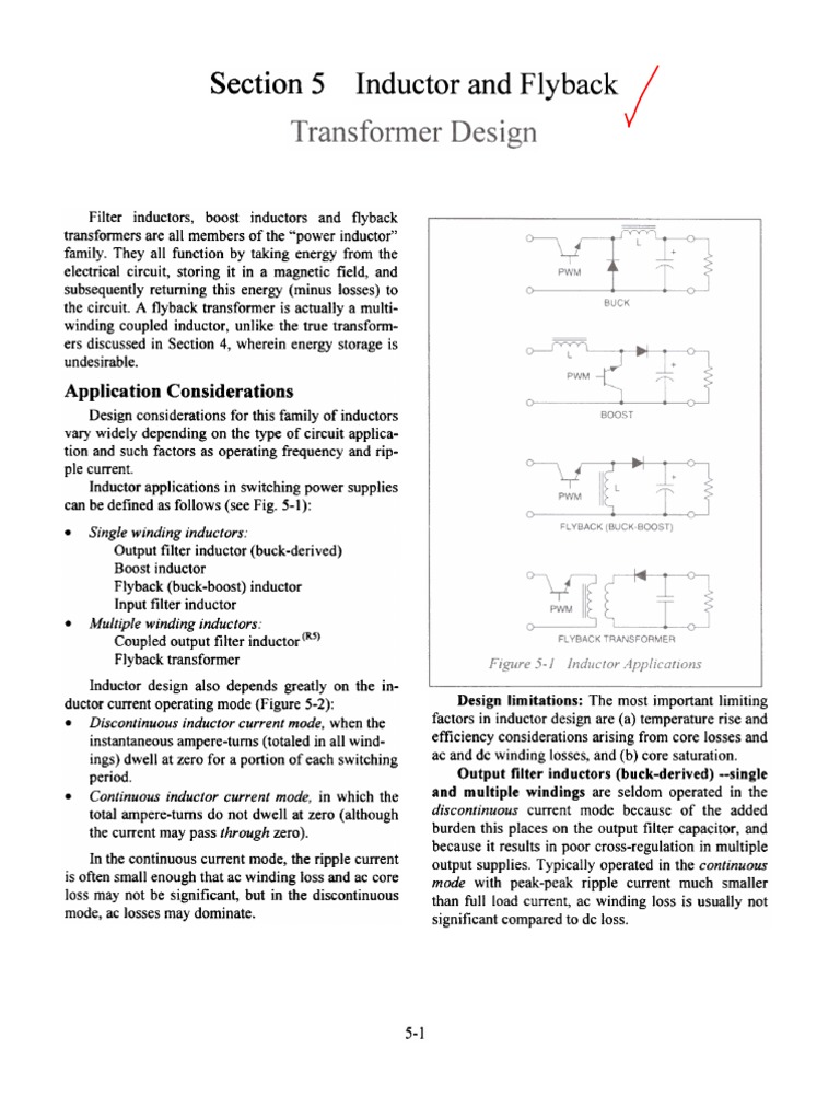 Inductor and Flyback Transformer Design | PDF | Inductor | Inductance