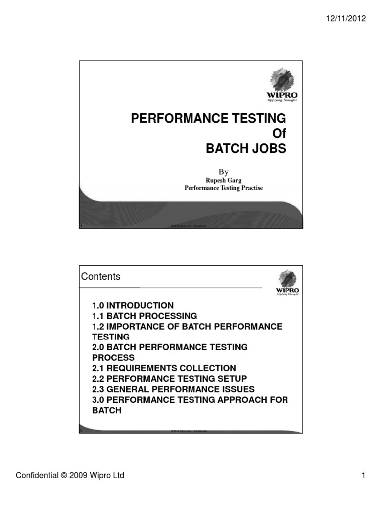 17 - Performance Testing of Batch Jobs | PDF | Central Processing Unit ...