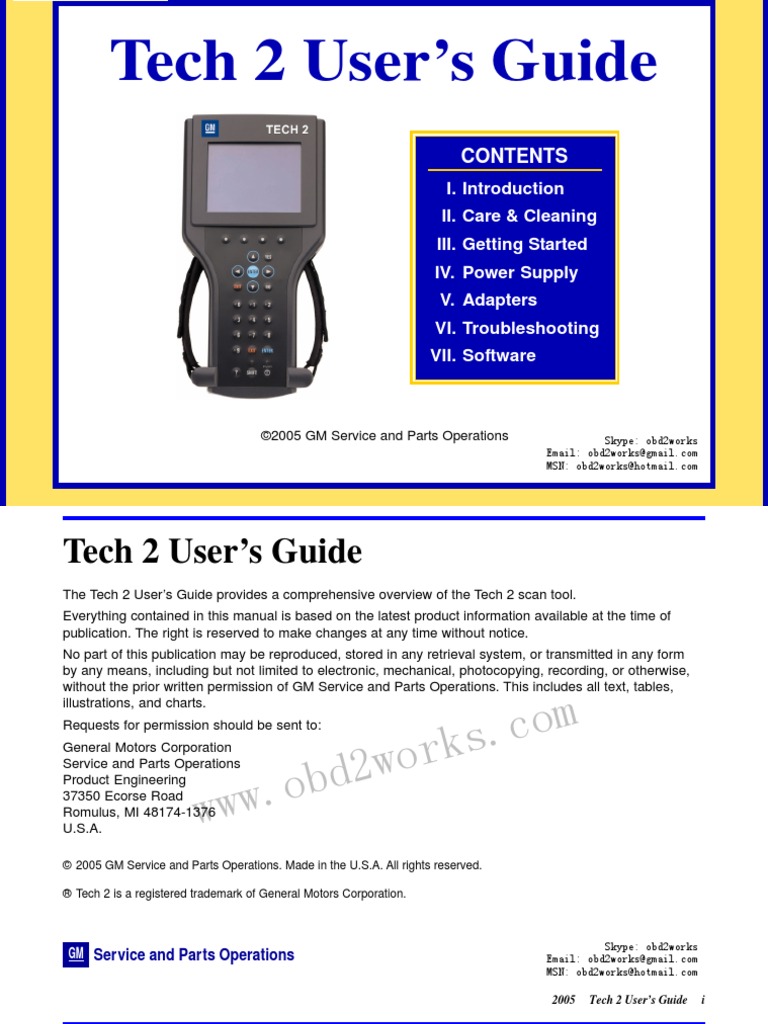 GM Tech 2 User Manual | PDF | Electrical Connector | Power Supply