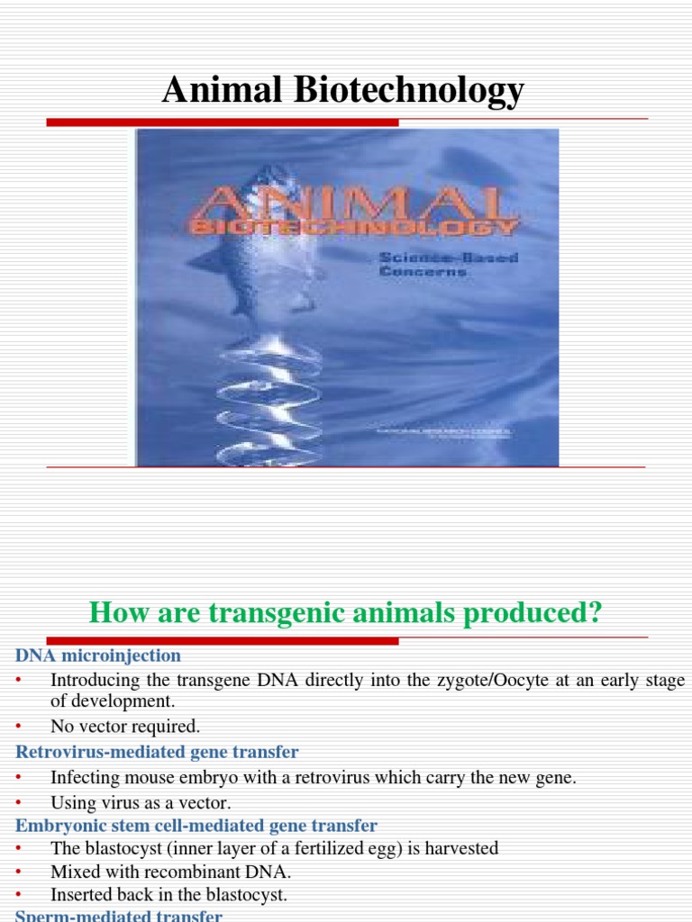 Lec # 2. Animal Biotechnology | PDF