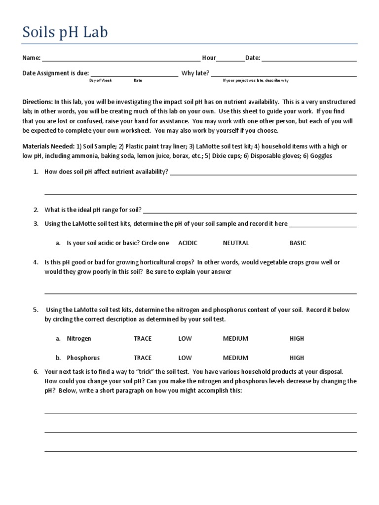 2C Soils PH Lab | PDF | Soil | Hypothesis