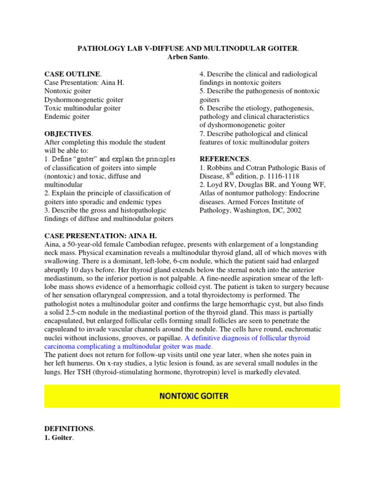 Pathology Lab V Diffuse and Multinodular Goiter. | PDF | Thyroid ...