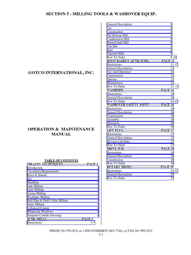 Section 5 - Milling Tools & Washover Equip | PDF | Casing (Borehole ...