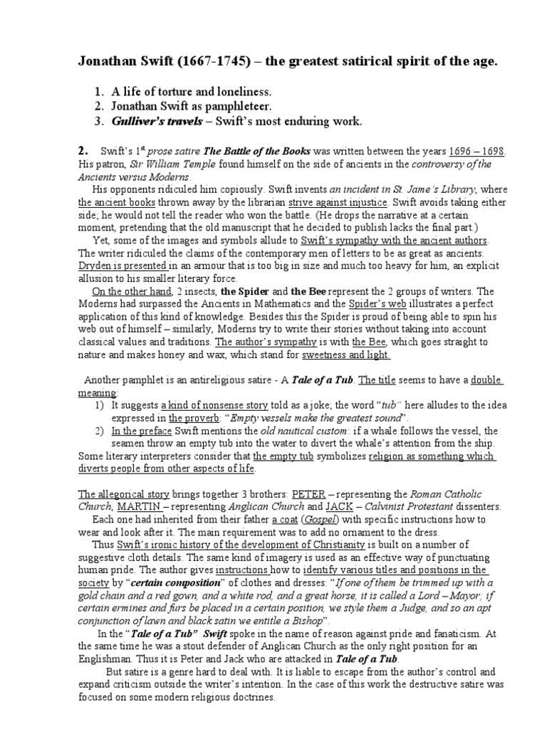 Jonathan Swift Creation | PDF | Gulliver's Travels | Jonathan Swift