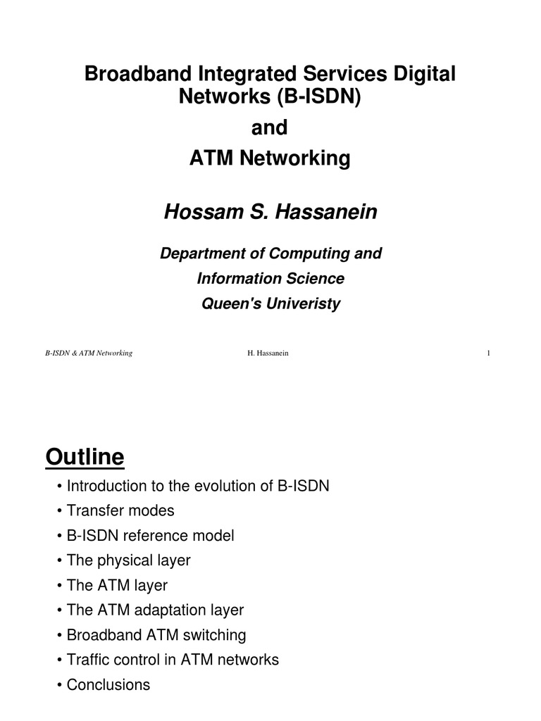 Broadband Integrated Services Digital Networks (B-ISDN) and ATM Networking | PDF | Asynchronous ...