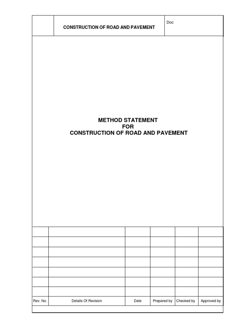 A Comprehensive Method Statement for Road and Pavement Construction ...