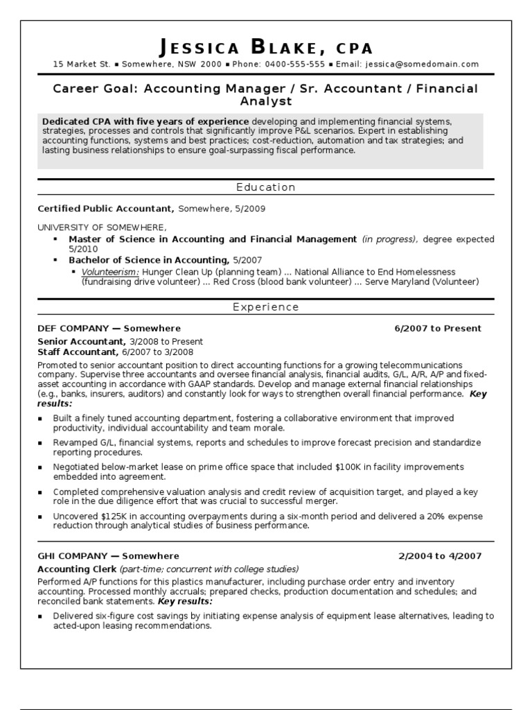 5.CPA Accountant CV Template | PDF | Certified Public Accountant ...