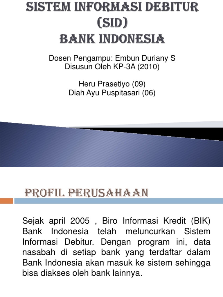 Sistem Informasi Debitur di Indonesia | PDF | Bisnis | Komputer