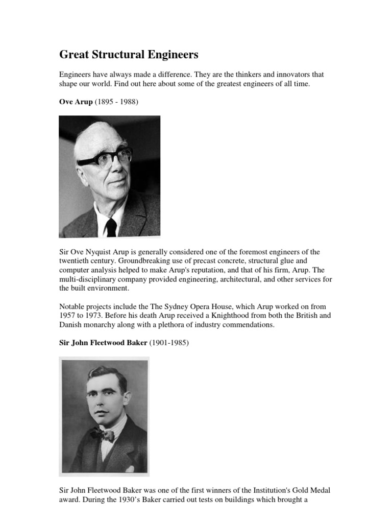 Great Structural Engineers | PDF | Engineering | Civil Engineering