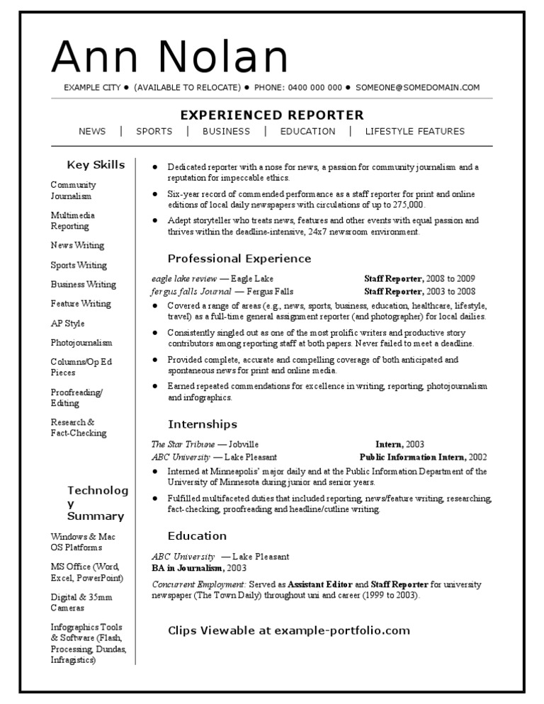 3.journalist CV Template | PDF