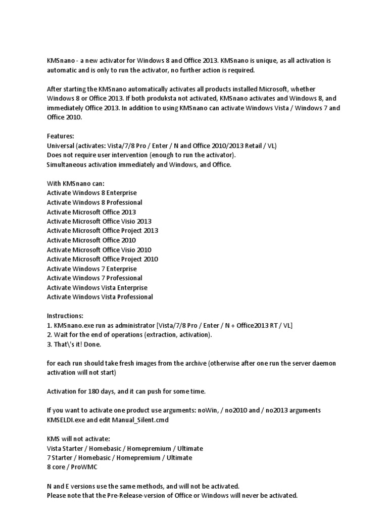 KMSnano | PDF | Microsoft Office 2013 | Microsoft Windows