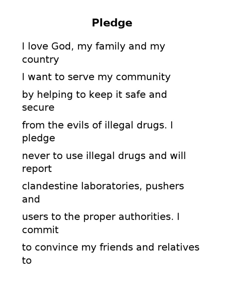 Community Anti-Drug Pledge | PDF