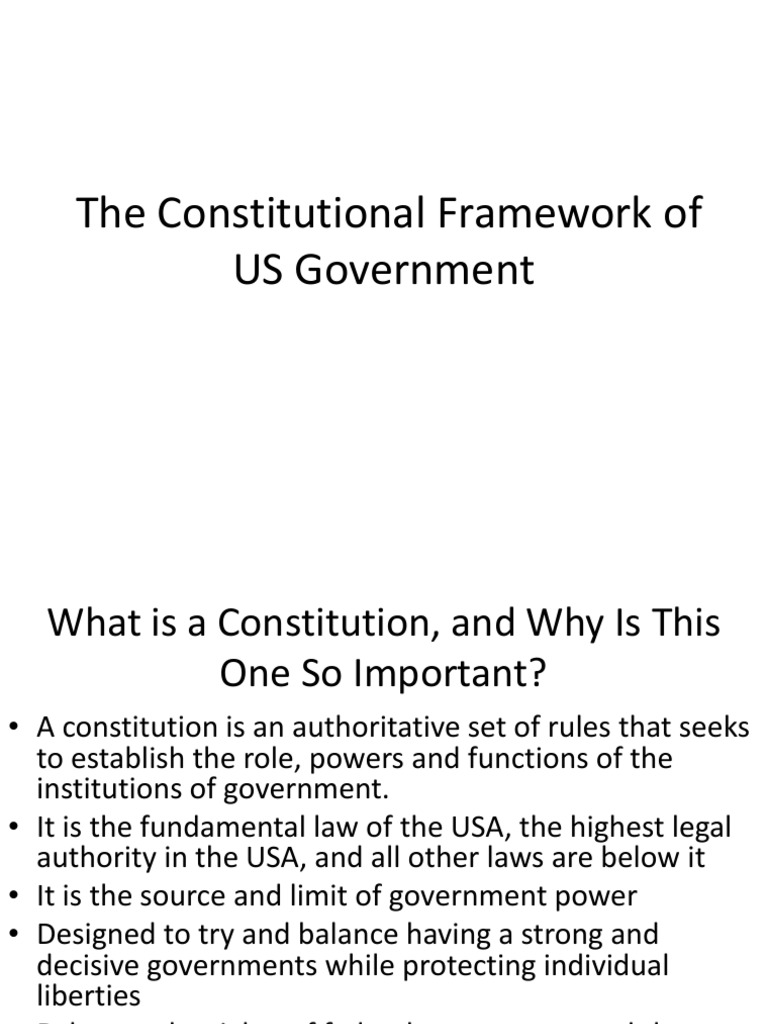 US Constitution: Framework & Principles | PDF | Federal Government Of ...