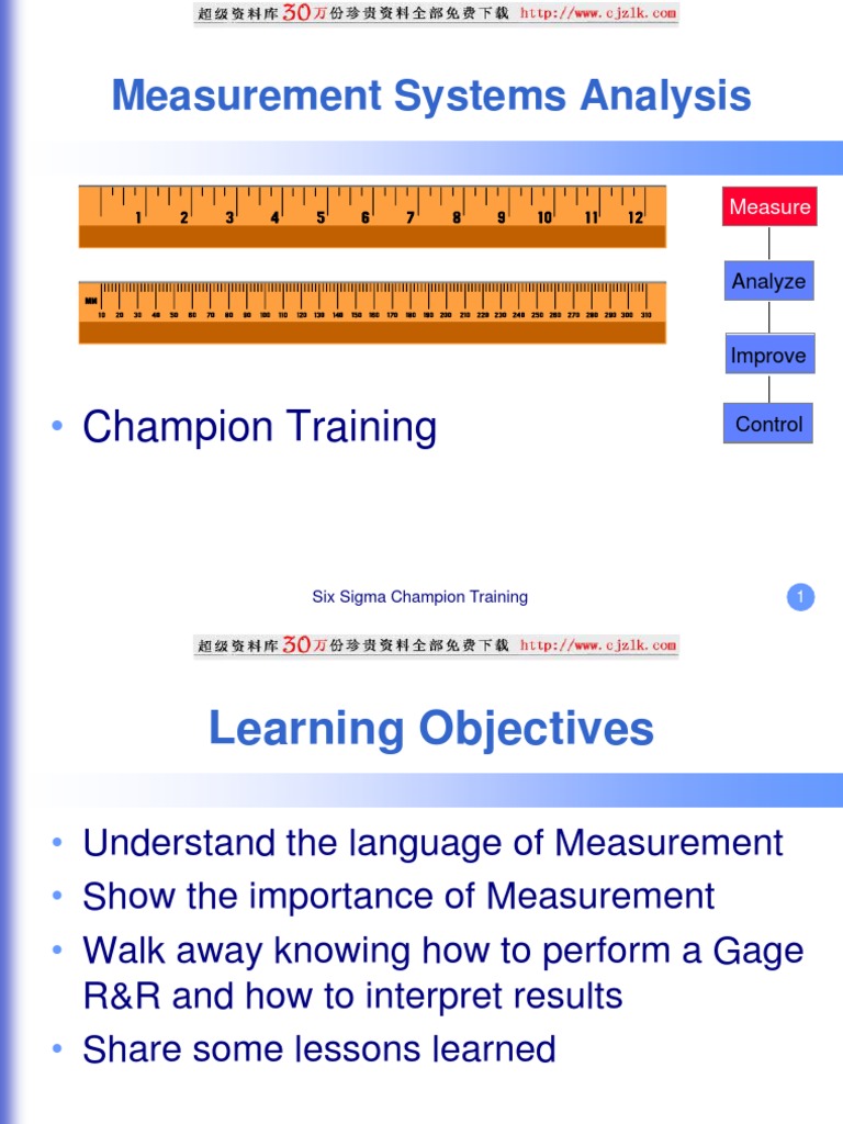Six Sigma Measurement Training | PDF | Standard Deviation | Errors And ...