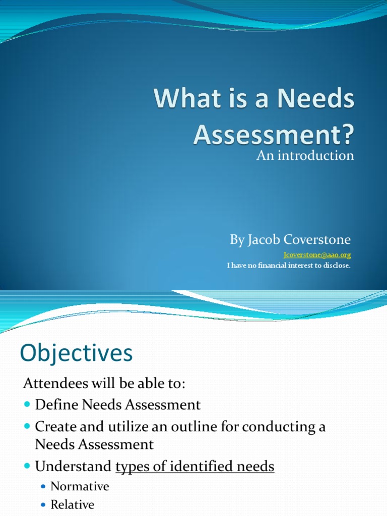 What Is A Needs Assessment | PDF | Needs Assessment | Educational ...