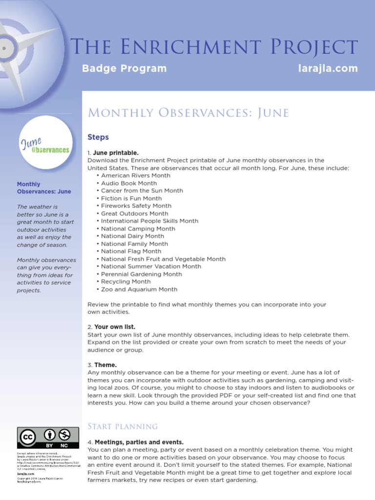 Badge: Monthly Observances - June | PDF