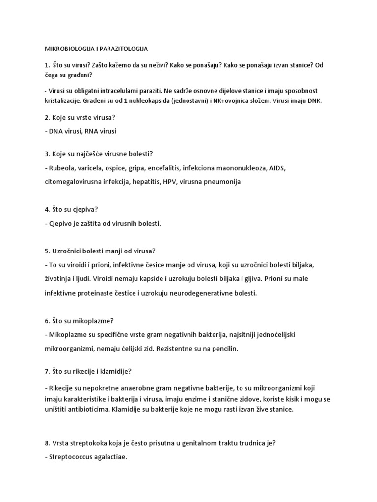 Mikrobiologija I Parazitologija | PDF