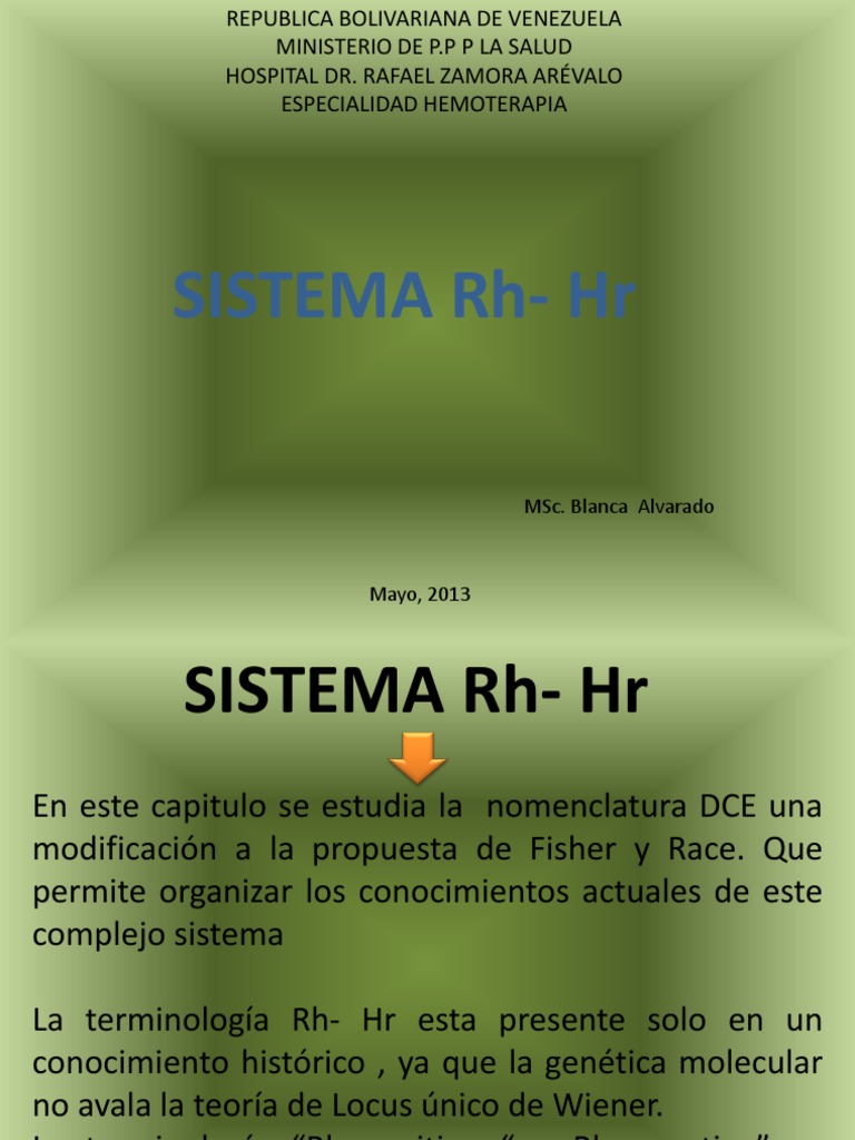 Nomenclatura del Sistema Rh-Hr | PDF | Anticuerpo | Tipo de sangre