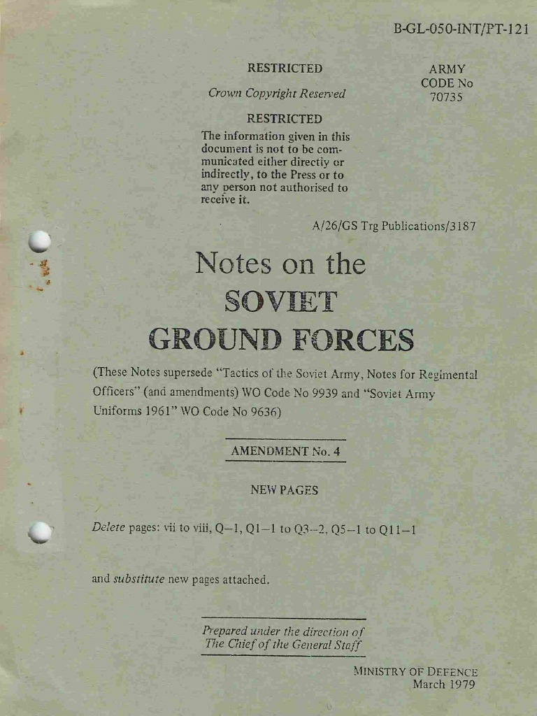 Notes On The Soviet Ground Forces | PDF
