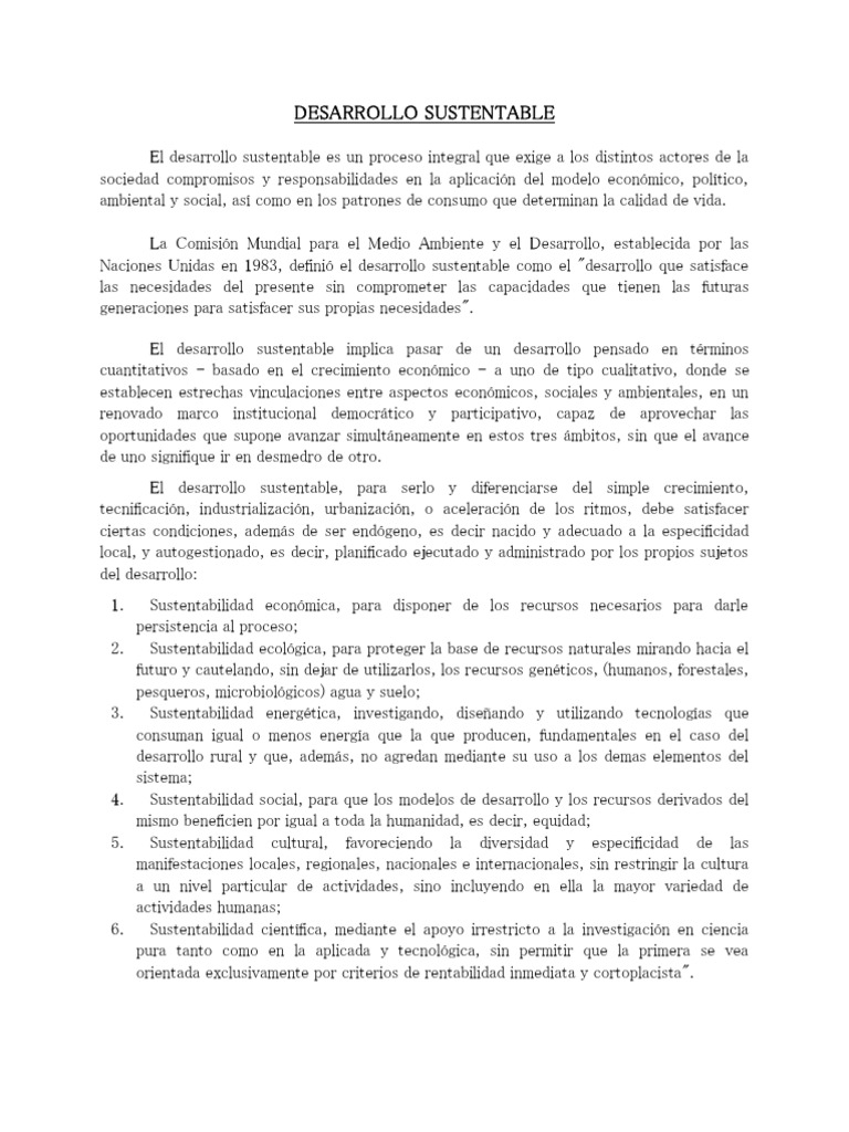 Desarrollo Sustentable Pdf Pdf Sustentabilidad Desarrollo Sostenible