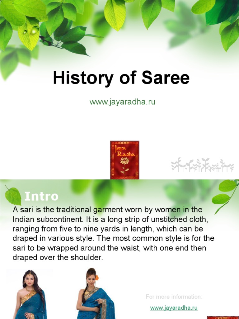History and Evolution of Saree | PDF | Weaving | Textile Arts