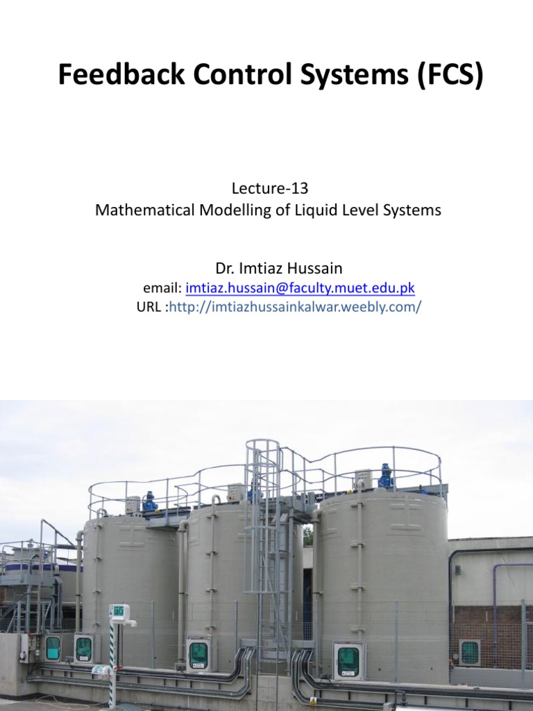 Lecture 13-Mathematical Modelling of Liquid Level Systems | PDF ...