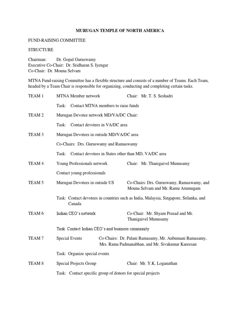 Fund-Raising Committee Structure | PDF