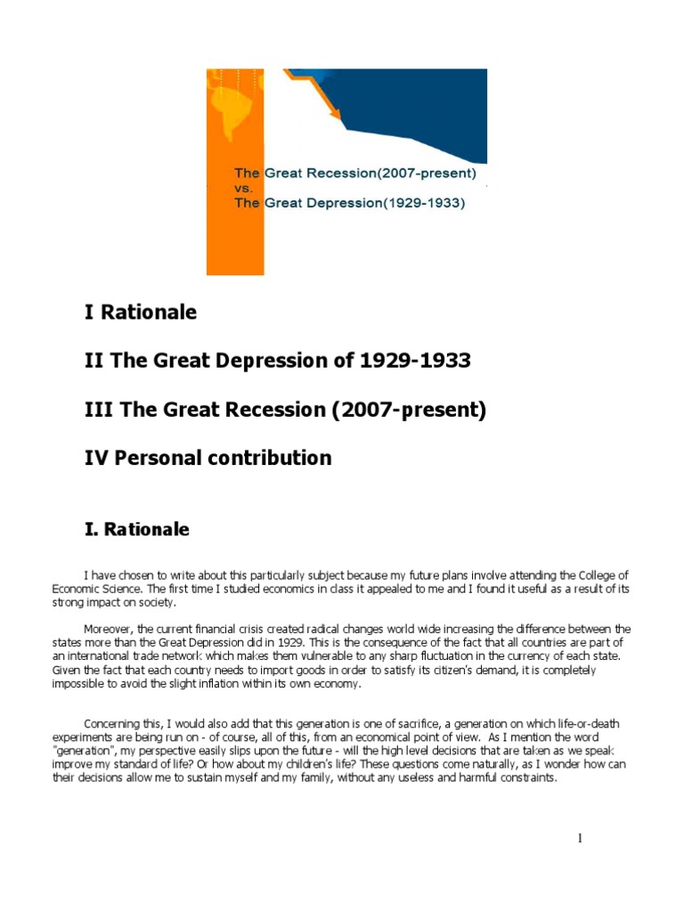 Repression Vs Depression | PDF | Financial Crisis Of 2007–2008 | Great ...