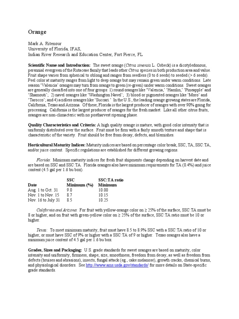 Orange: Mark A. Ritenour University of Florida, IFAS, Indian River ...