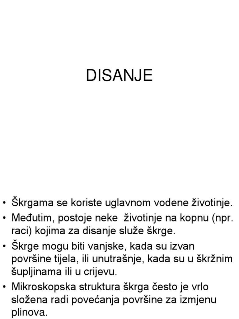 Disanje (Respiracija) | PDF