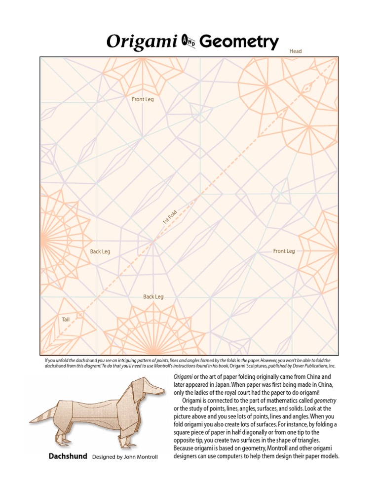 Origami Geometry: Dachshund Instructions | PDF