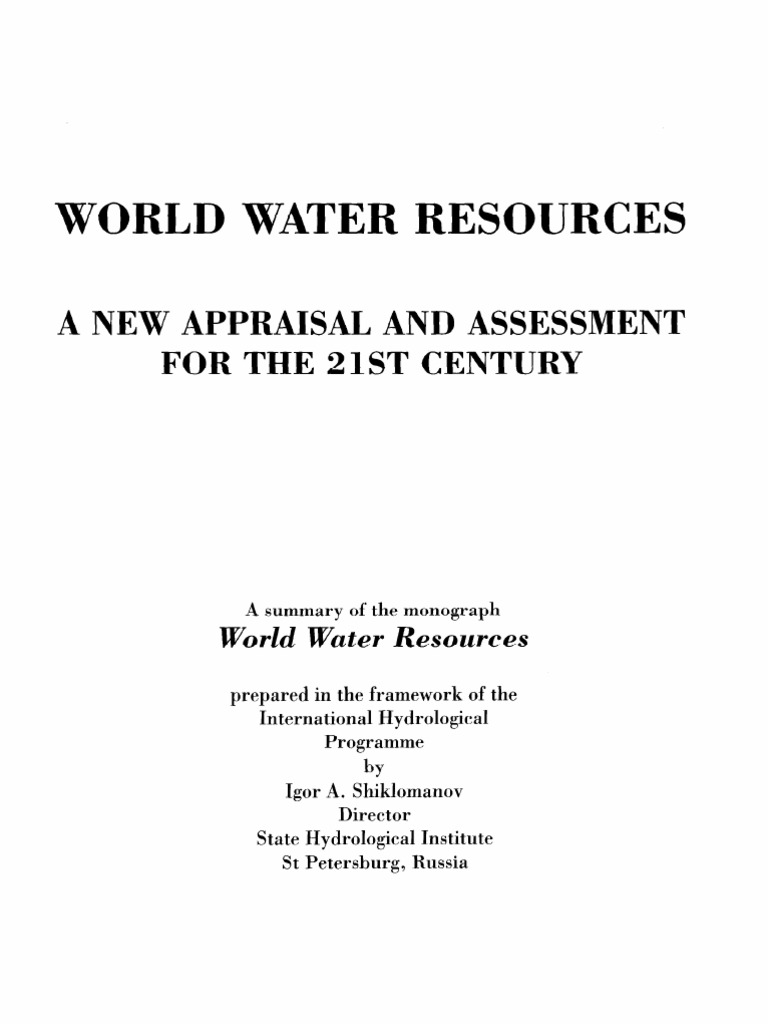World Water Resources Shiklomanov | PDF | Water Resources | Global Warming
