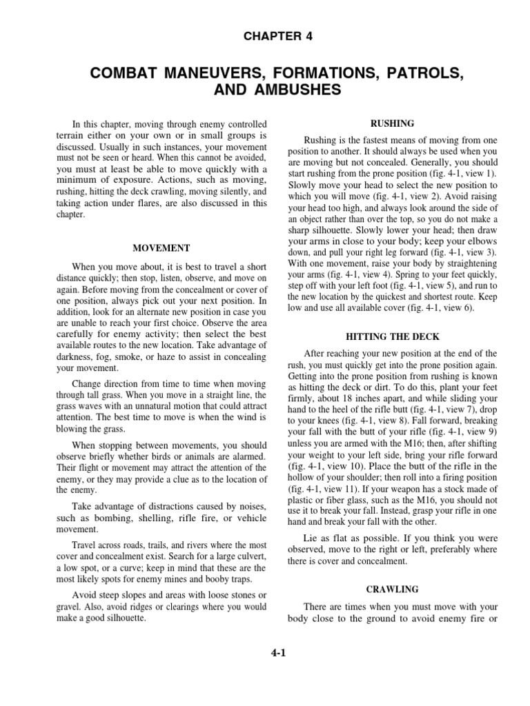 Combat Maneuvers, Formations, Patrols,. and Ambushes. | PDF ...