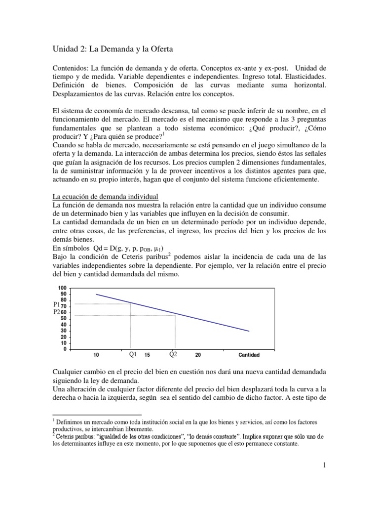 Demanda y Oferta: Conceptos Clave en Economía | PDF | Elasticidad ...
