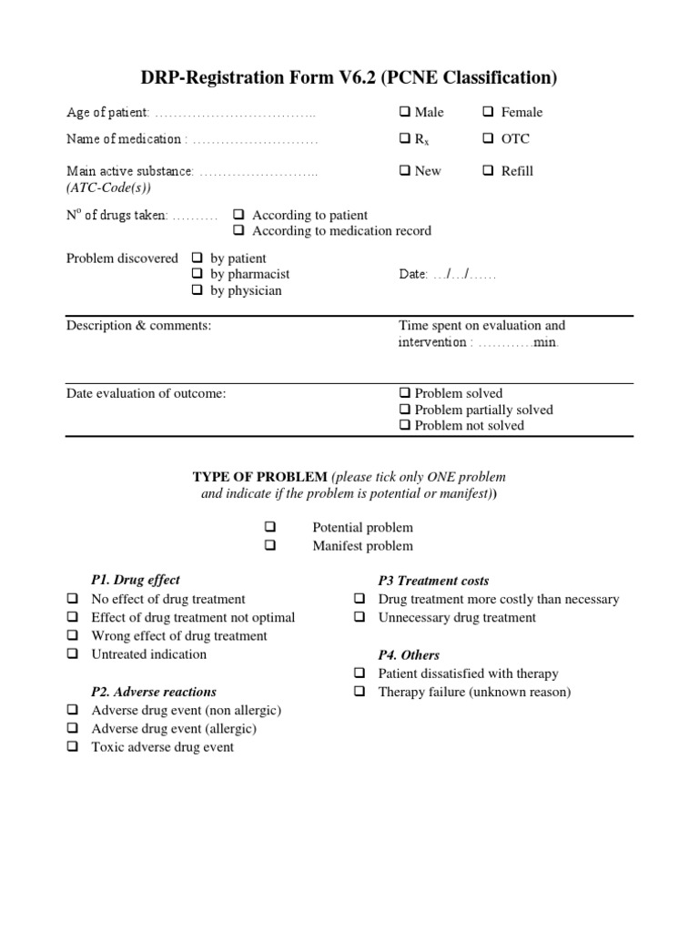 DRP form ext V6-2 | Pharmaceutical Drug | Medical Prescription